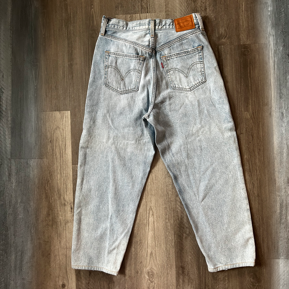 blue jeans Levi's women high loose taper size 28 light blue | eBay