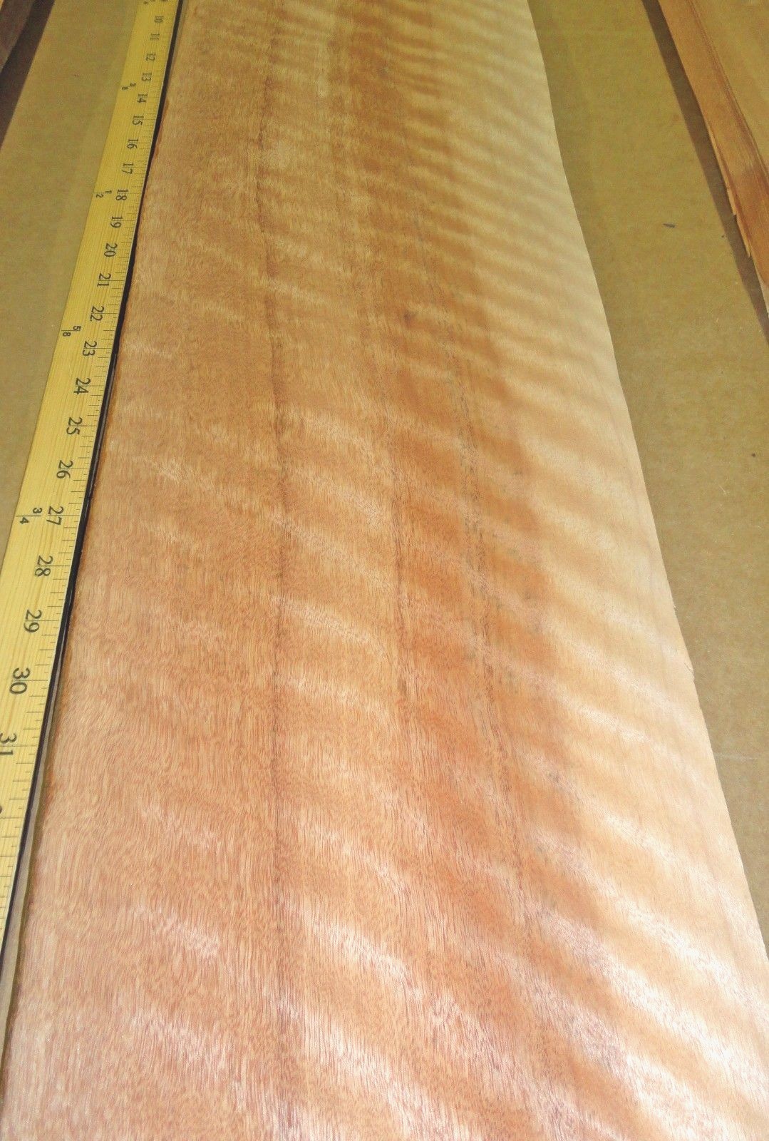 Figured Bosse Mahogany African Cedar wood veneer 8" x 37" raw no backer ...