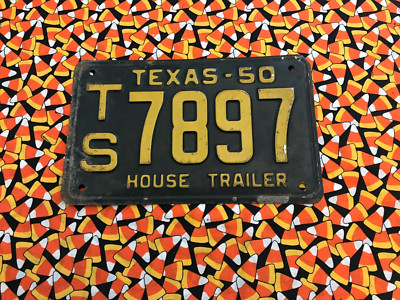 1950 TEXAS HOUSE TRAILER LICENSE PLATE TS7897 | eBay