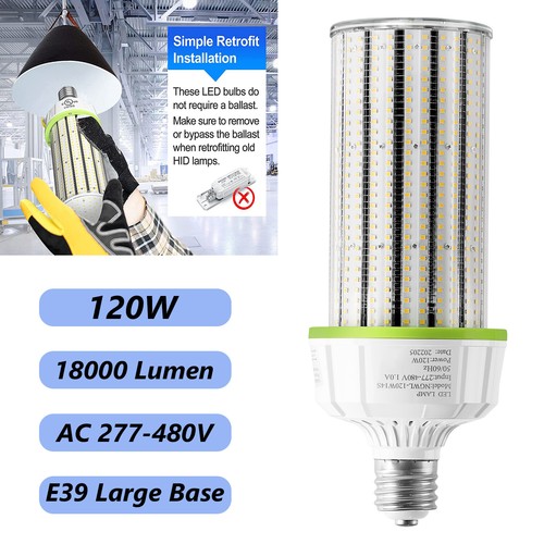 120W 277-480V LED Corn Bulb Light E39 Large Base Warehouse Factory ...