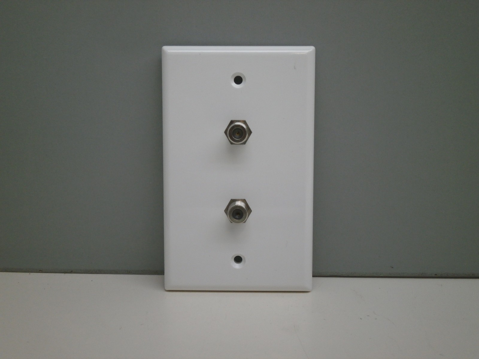 (10) Premier Double TV Coax Coaxial Cable Wall Plate w/ Two 2 F ...