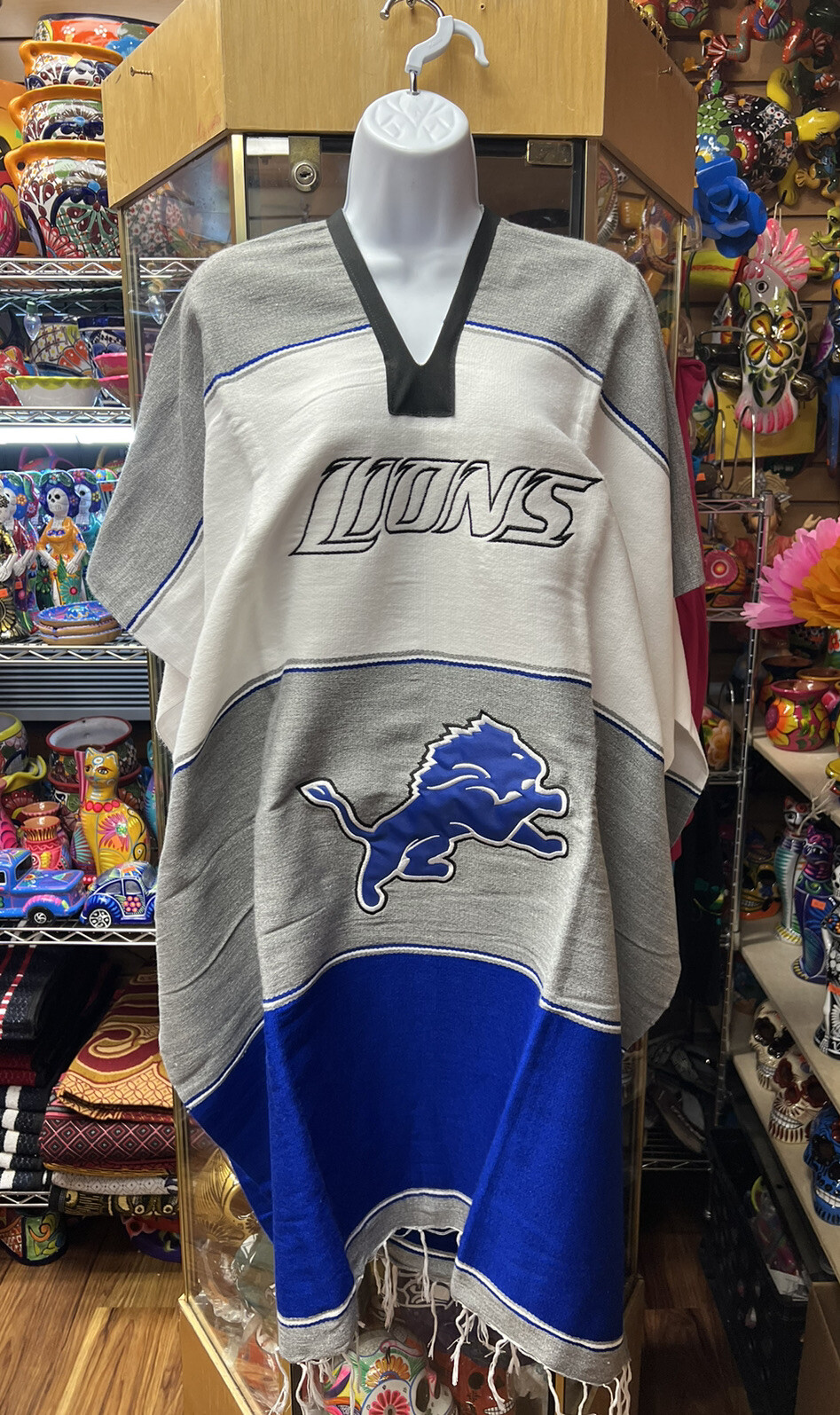 NFL Poncho Detroit Lions Acrylic Cotton/ NEW Made In 🇲🇽🇲🇽🇲🇽🇲🇽 | eBay