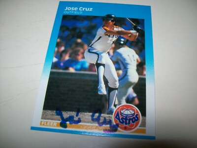 1987 FLEER JOSE CRUZ AUTOGRAPH SIGNED AUTO #53 HOUSTON ASTROS | eBay