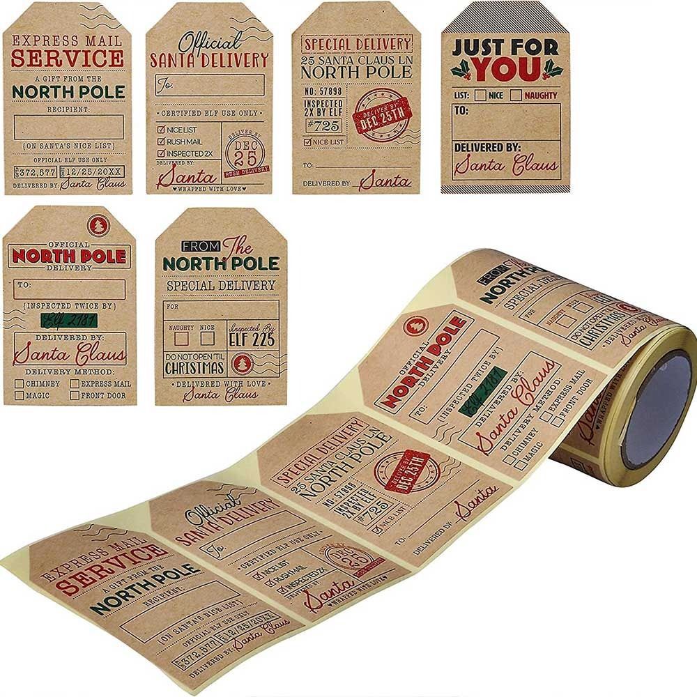 "To From" Stickers Special Delivery Tags Merry Xmas Decals Gift Package ...