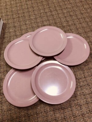Vintage Set of 6 Texas Ware 10” Dinner Plates Mauve Color | eBay