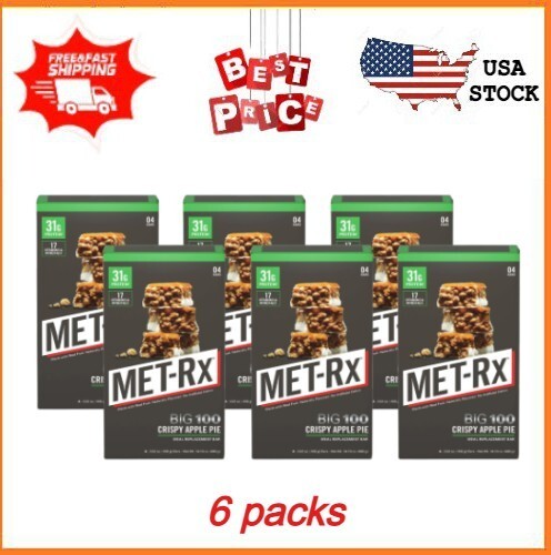 MET-Rx Big 100 Colossal Protein Bars, Crispy Apple Pie Meal Replacement ...