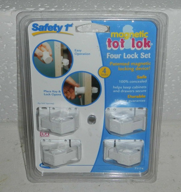 Safety 1st Magnetic Tot Lok Four Lock Set 71174 6mos and up 4 Locks for ...