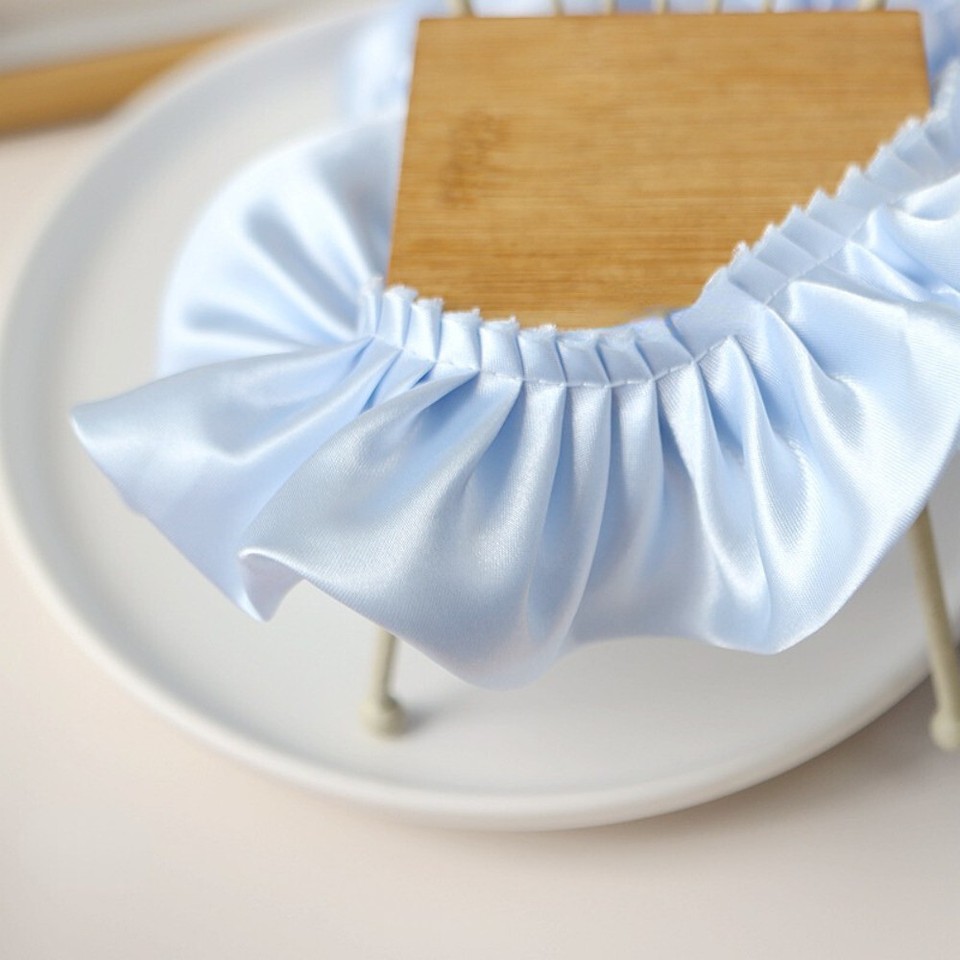 Satin Ruffle Edge Faux Silk Trimming Ribbon Bias Fabric Frill Pleated ...