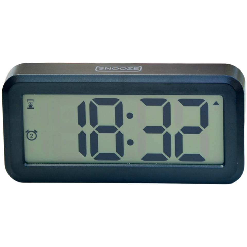 Dual Alarm Digital Clock Large LCD Countdown Stopwatch Night Light ...
