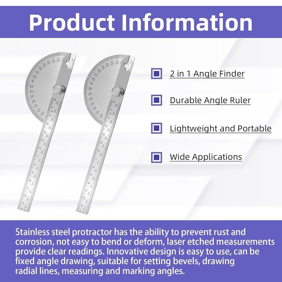 15-120 Degree Angle Bevel Angle Gauges Ruler Measuring Tool V5J33768 ...