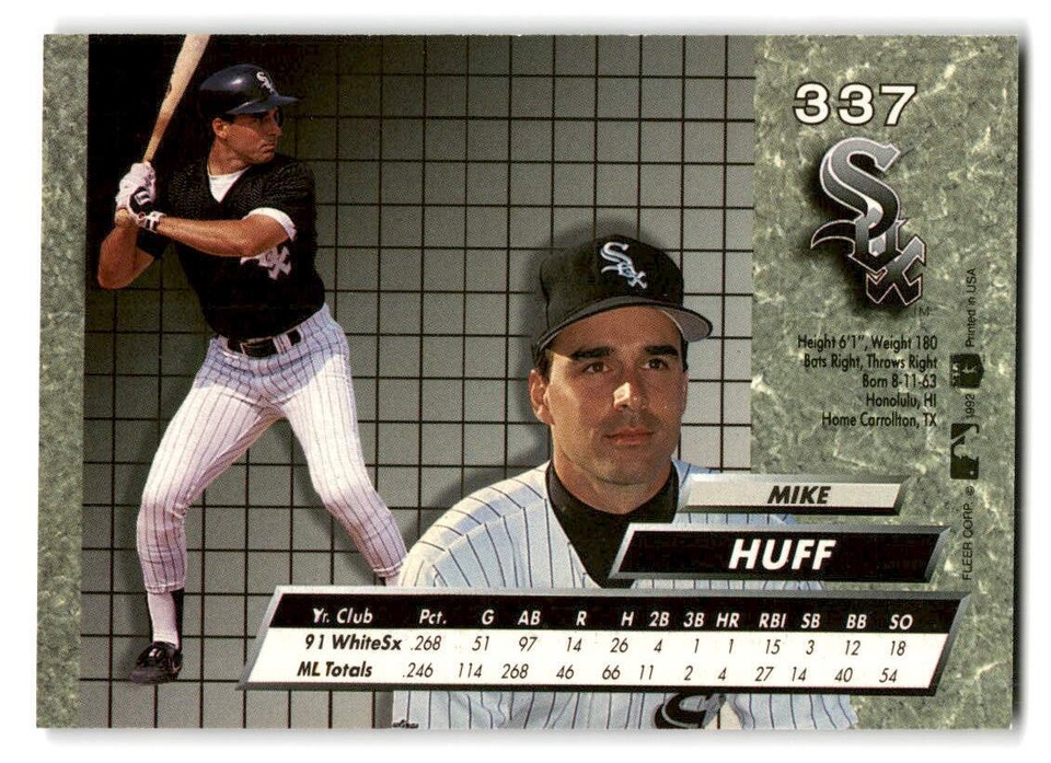 Mike Huff 1992 Ultra Baseball #337 Chicago White Sox | eBay