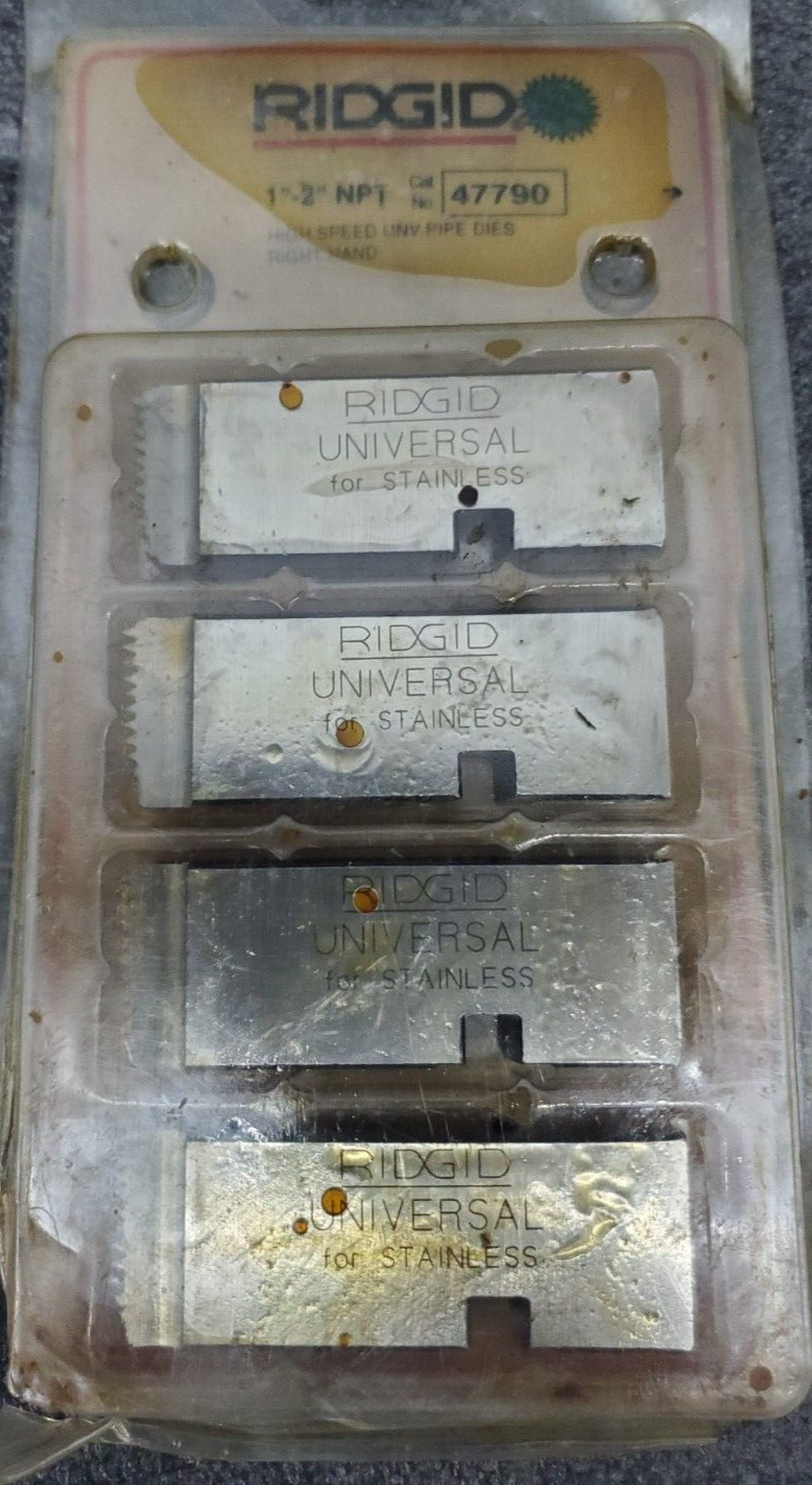 Ridgid 47790 1" to 2" High Speed Universal Dies Right Hand Stainless ...