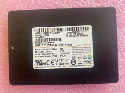 Samsung CM871 120GB MZ-7LF1200 SSD0F66183 MZ7LF120HCHP-000L1 Solid ...