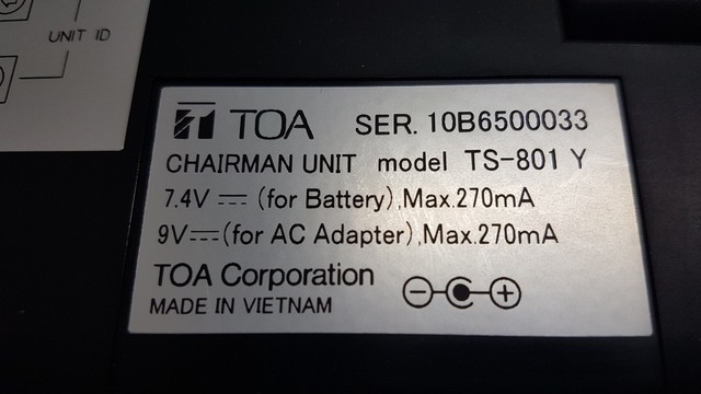 TOA TS-802 Wireless Conference System Delegate Unit with Microphone for ...