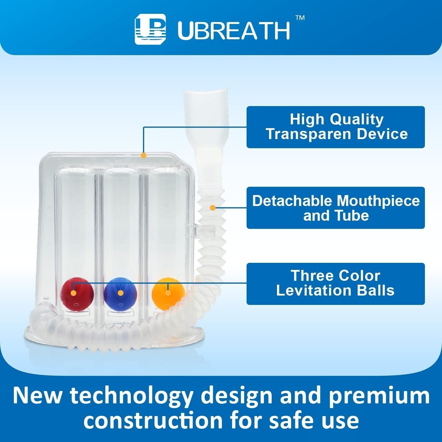UB UBREATH inhaler Breathing Machine for Lung Function Deep Breath ...