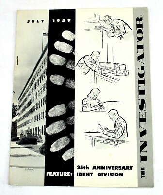 Vintage FBI Publication THE INVESTIGATOR July 1959 IDENTIFICATION ...