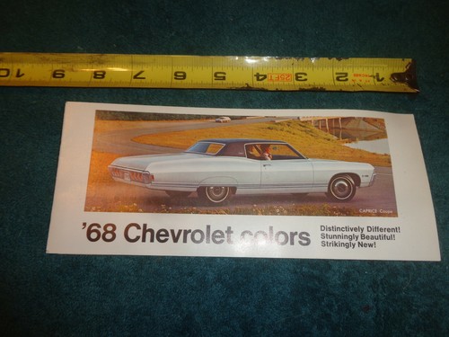 1968 CHEVROLET / CHEVELLE / NOVA / CAMARO VETTE COLOR PAINT CHIP ...