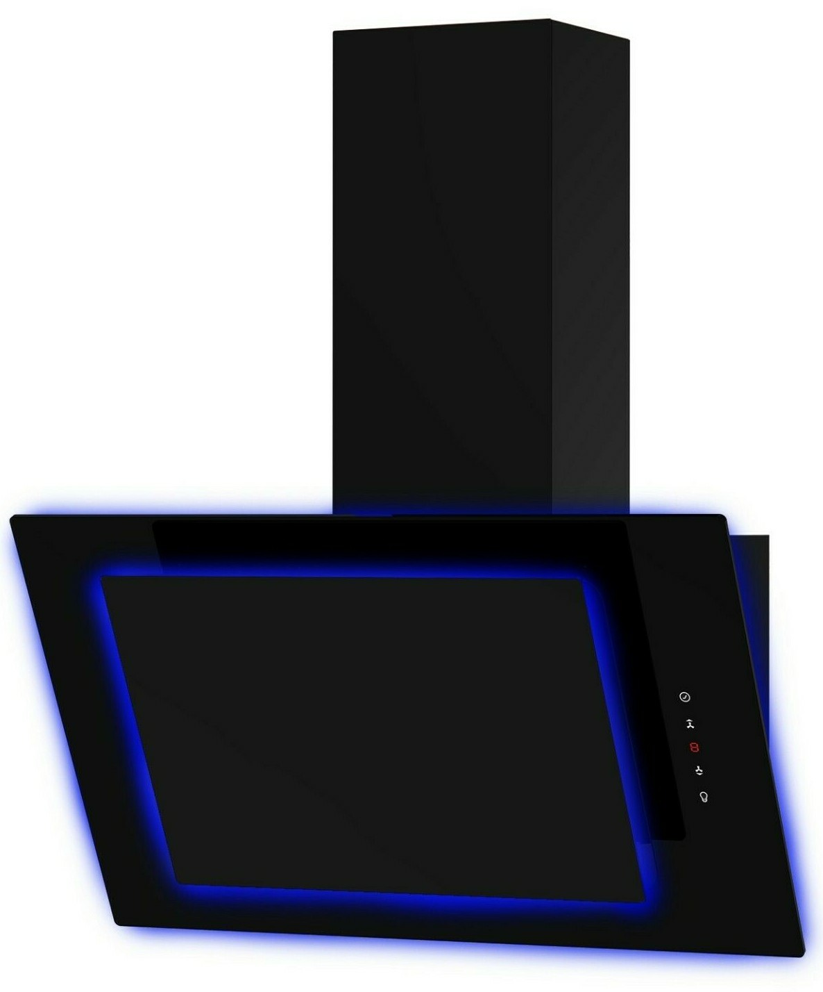 Apelson UBAHALO6 60cm Angled Cooker Hood Aurora Blue LED Halo Glass ...