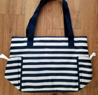 NEW! Thirty One New Day Tote Preppy Pop Navy Rugby Stripe Diaper Gym ...