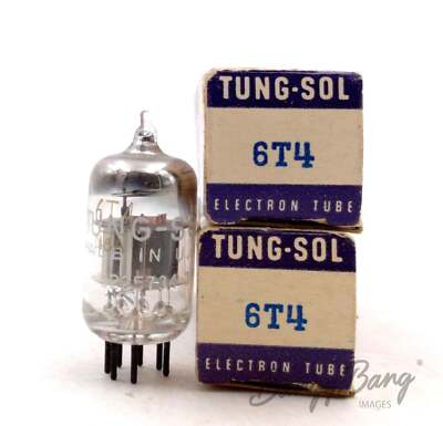 2 Tung-Sol 6T4 Low-mu UHF Triode Oscillator TV Audio Vacuum Tube Valve ...