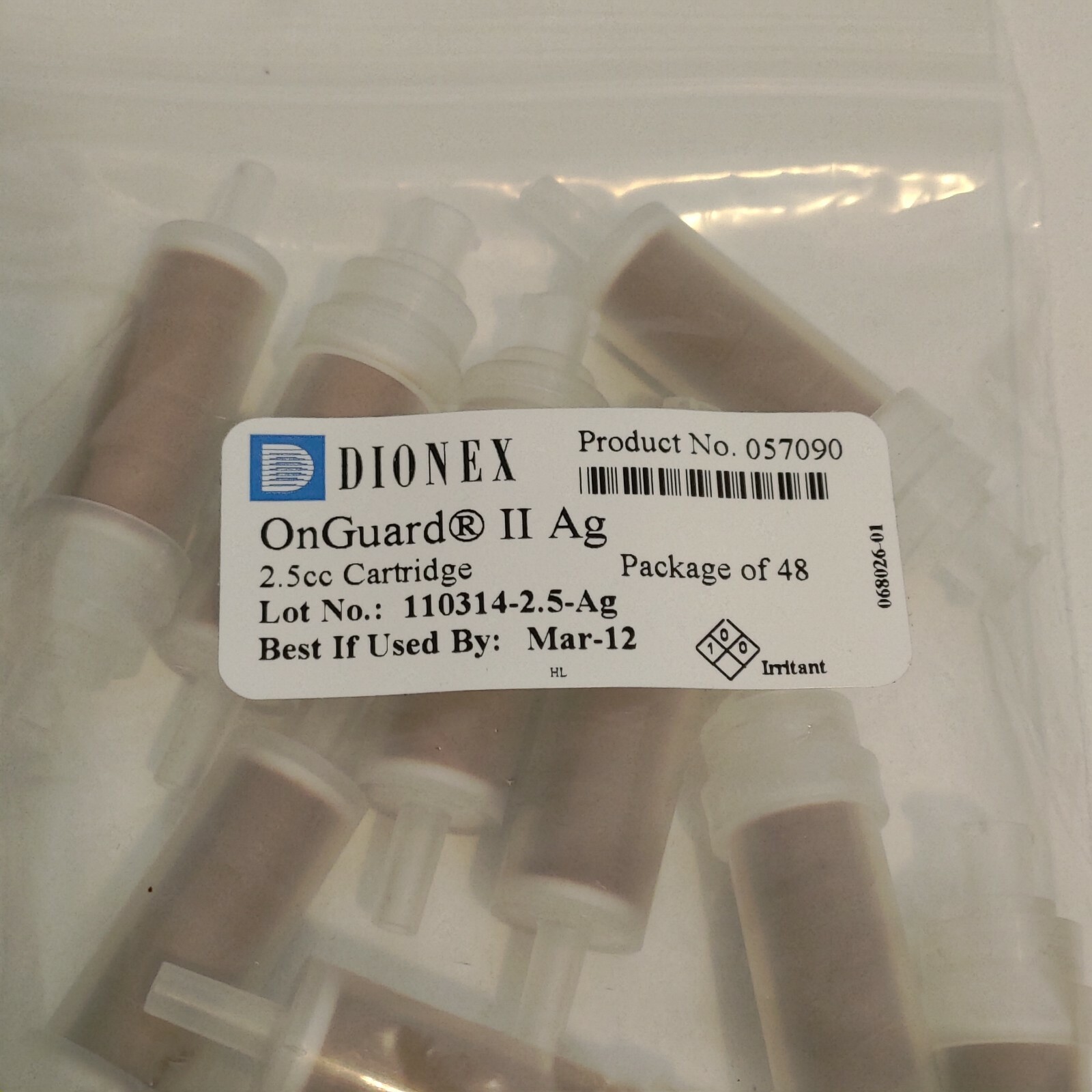 Thermo Dionex OnGuard II Ag Cartridges 2.5 cc Pkg. Of 12 P/N 057090 for ...