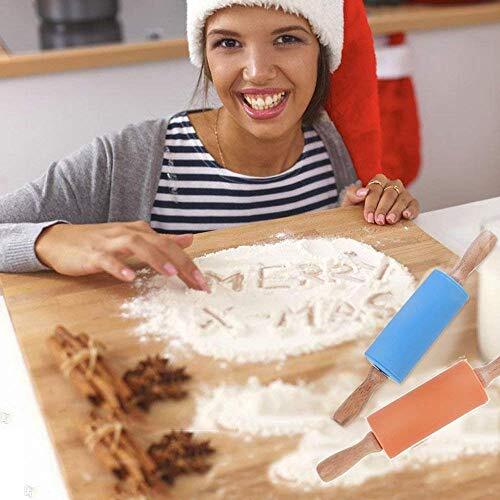 9 Inch Mini Rolling Pin 2 Pcs Wooden Handle Rolling Pin For Kids Dough ...