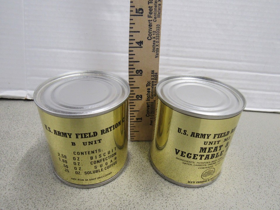 WW2 US Army Field Ration C M2 Unit Can & B Unit Can Reproduction | eBay