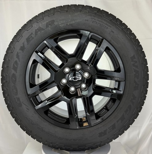2020 Chevy Silverado Black Trail Boss 20" OEM Wheels Goodyear A/T 275 ...