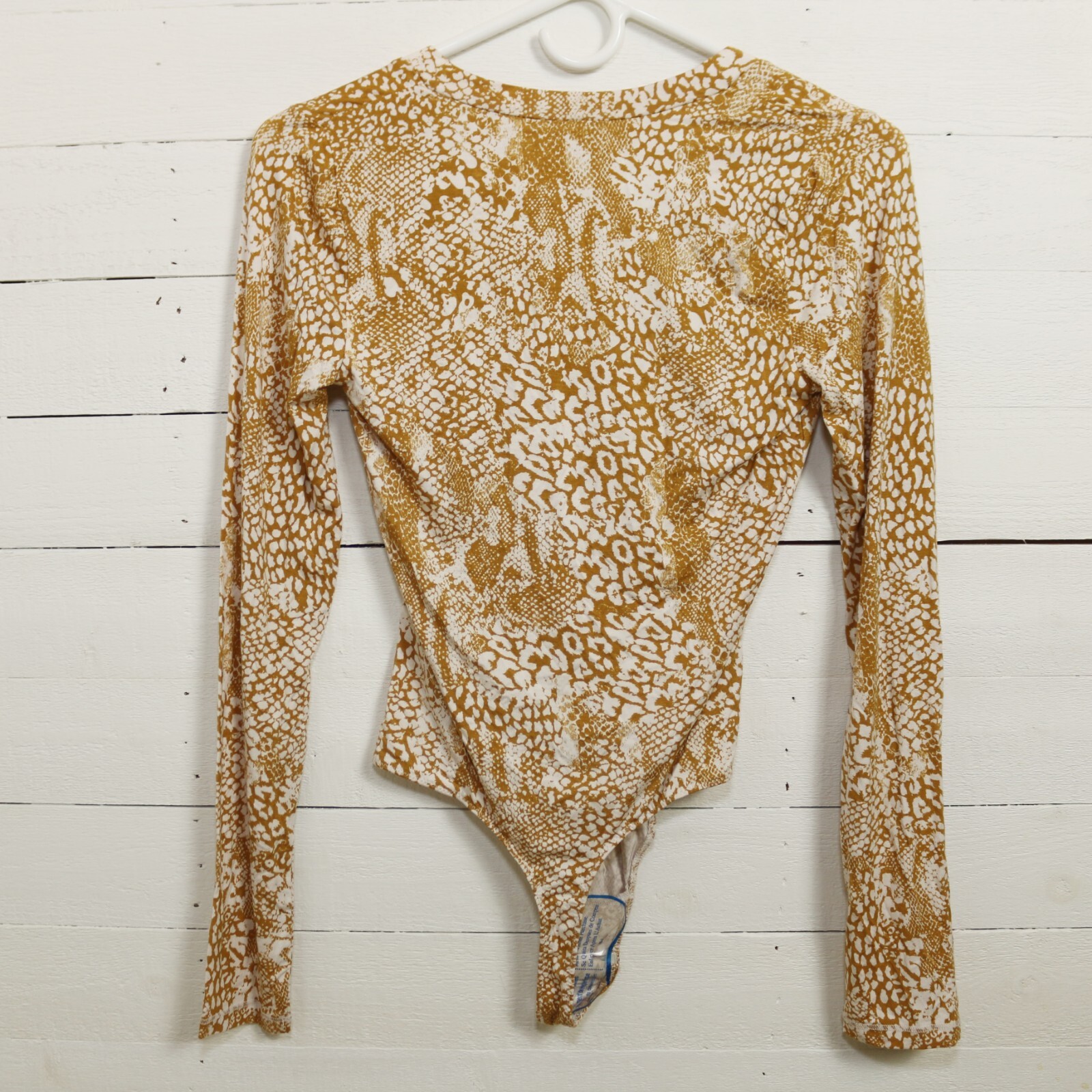 NWT Free People X Gotcha Bodysuit Animal Print Gold Maize Yellow Size Small | eBay