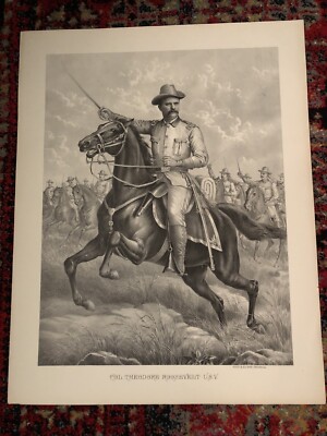 Rare Antique Kurz & Allison Col. Theodore Roosevelt U.S.V. Fine 19th ...