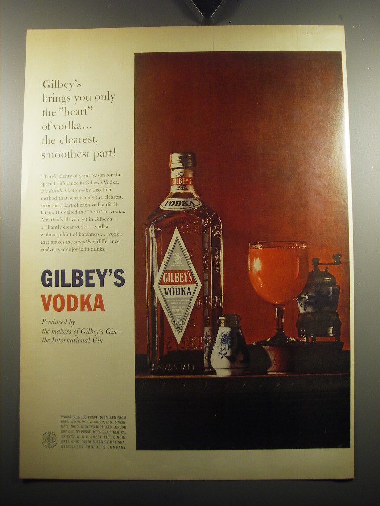 1957 Gilbey's Vodka Ad - Gilbey's brings you only the heart of vodka | eBay