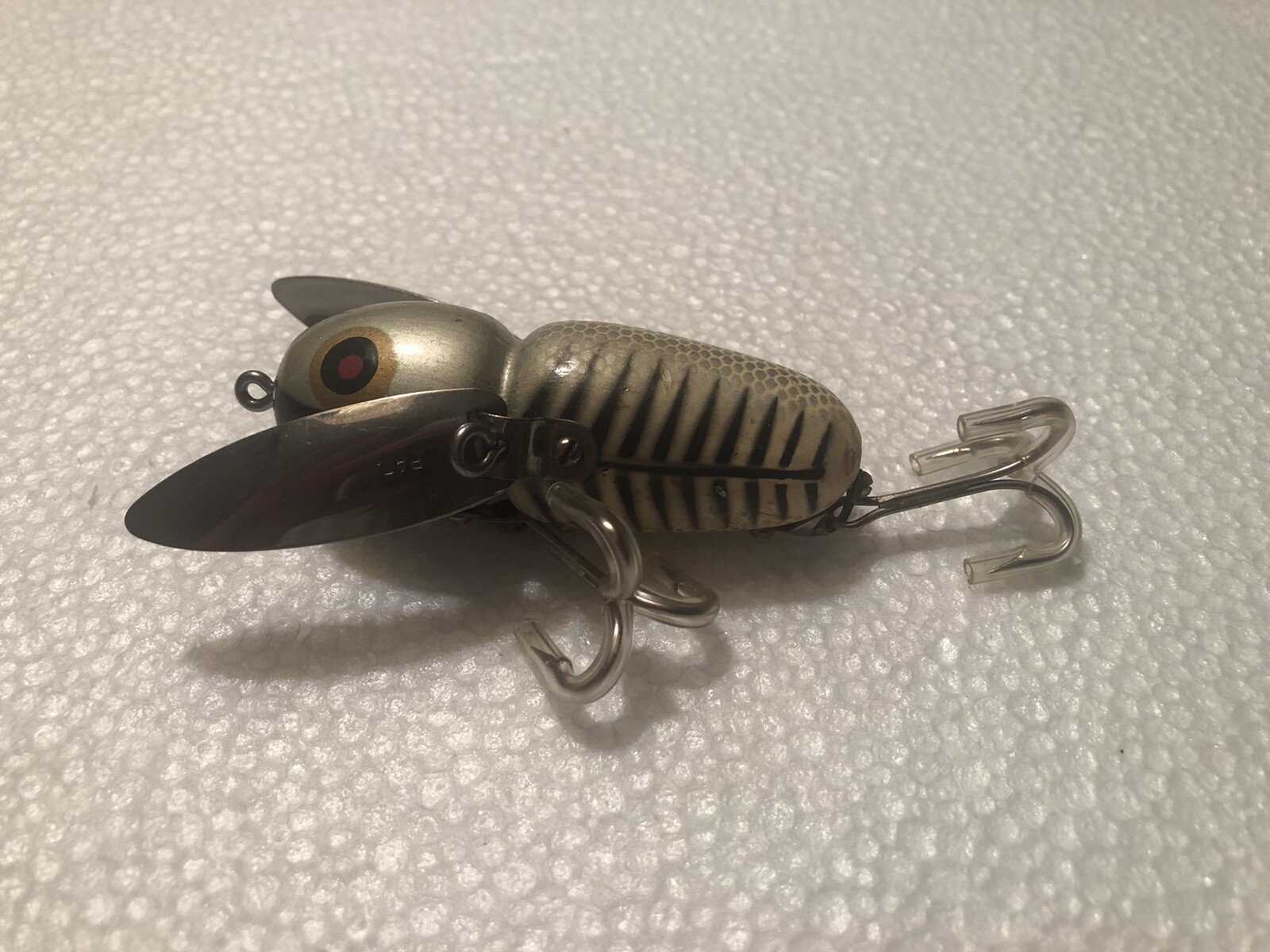 Vintage 2100 XRS Heddon Crazy Crawler Fishing Lure Dowagiac Silver ...