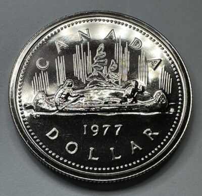 1977 Canadian Dollar Proof-Like Coin Uncirculated. Shiny Beautiful Coin ...