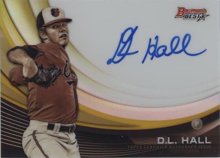 2017 Bowman's Best - Monochrome Autographs DL Hall #MA-DH Gold ...
