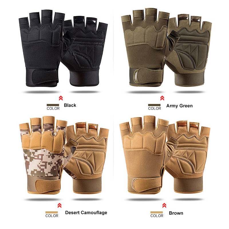 Motorcycle Motorbike Half Finger Gloves ATV UTV Racing Riding Cycling ...