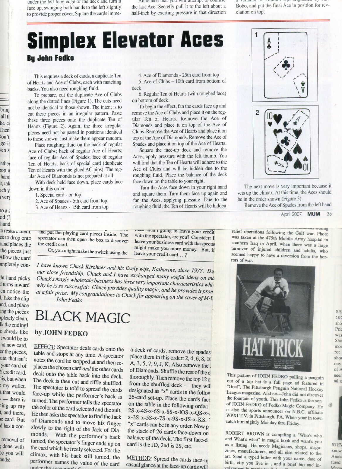 John Fedko collection of 8 items with magic clippings, VHS tape ...