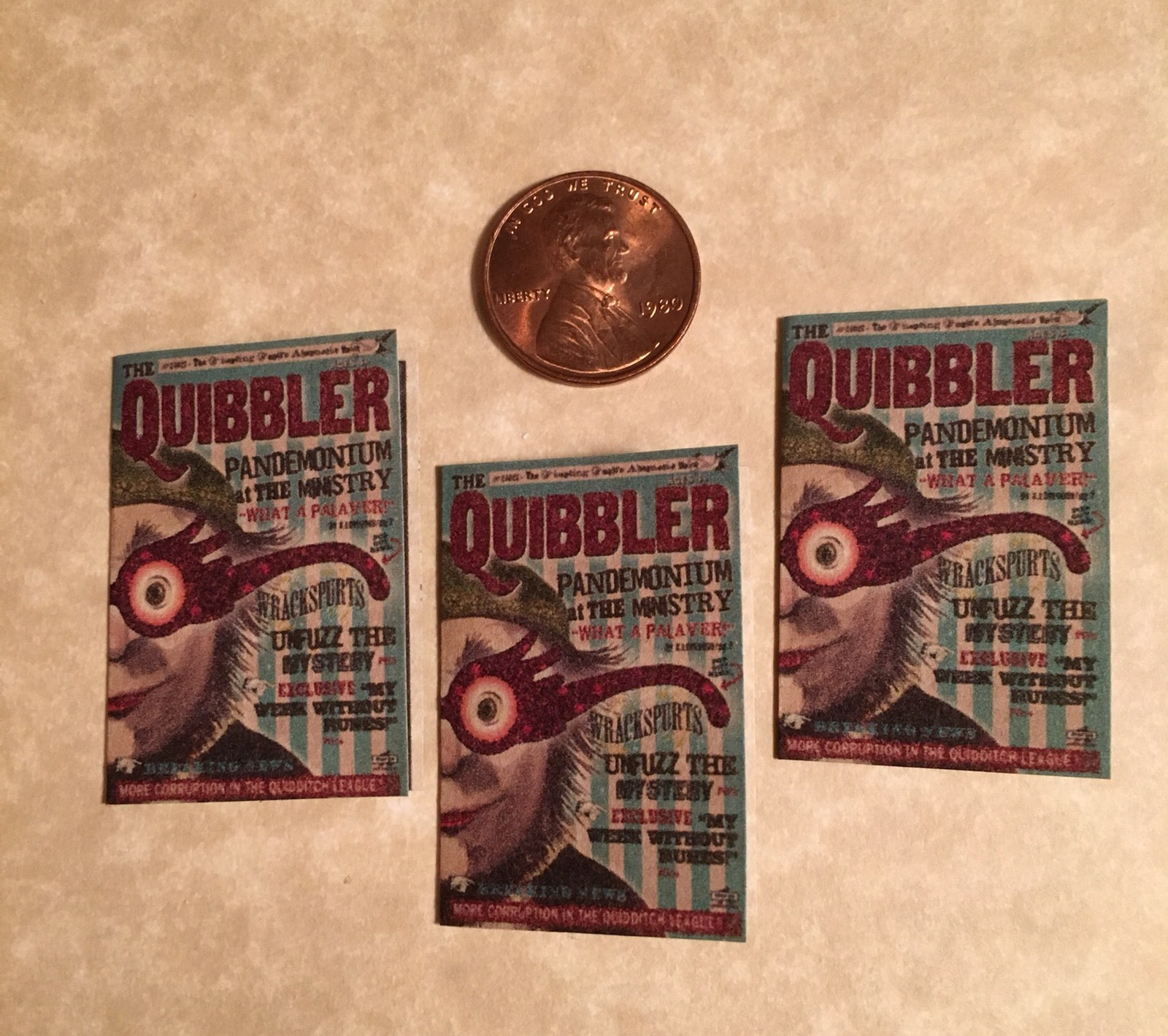 3 Tiny Quibbler Magazine Covers For Harry Potter Dollhouse Miniature | eBay