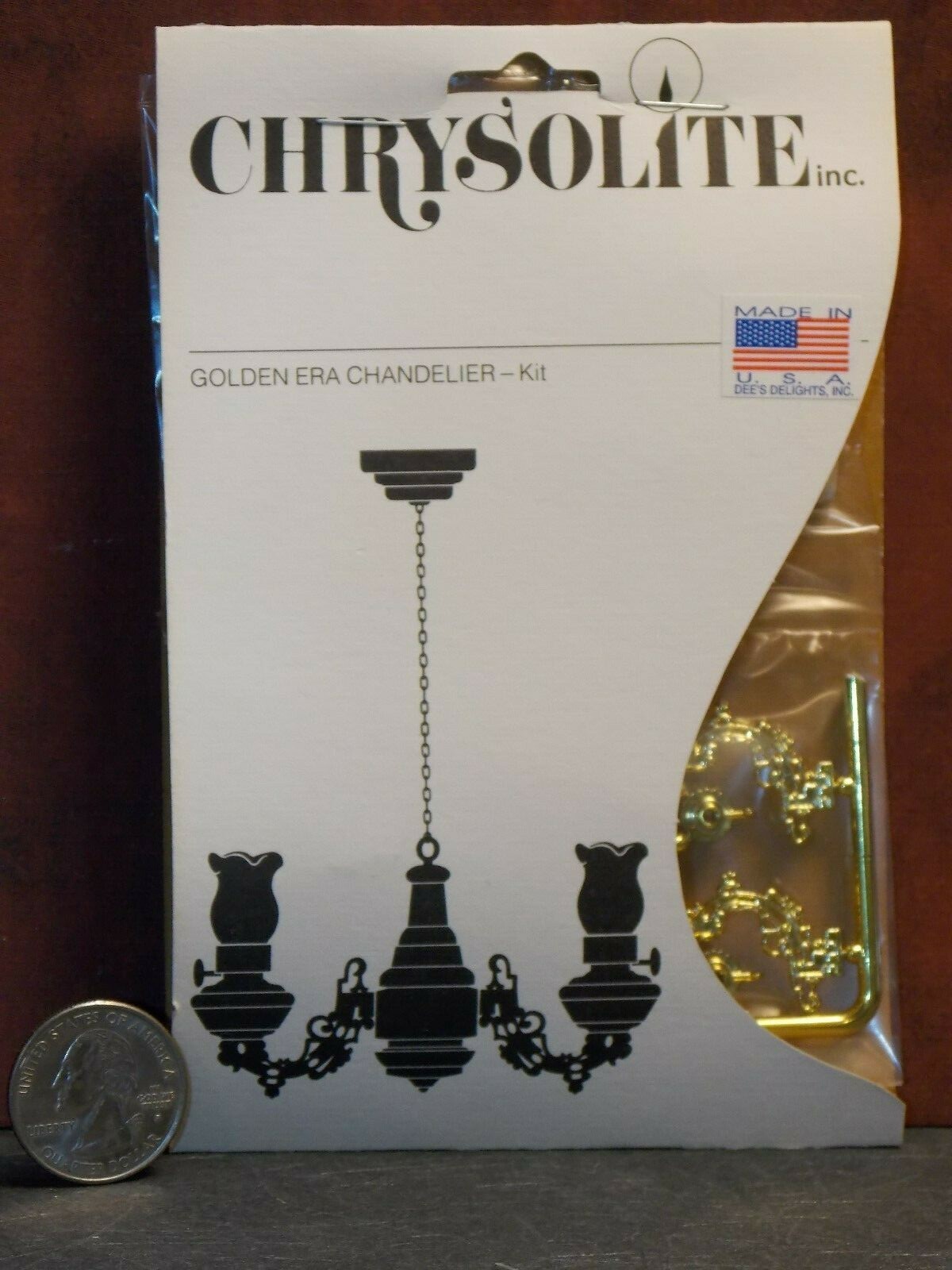 Dollhouse Miniature Chrysolite Golden Era Chandelier Lamp Kit 1:12 D177 ...