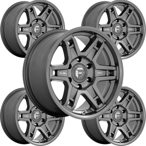 (Set of 5) Fuel D838 Slayer 17x9 6x5.5" -38mm Gunmetal Wheels Rims 17 ...