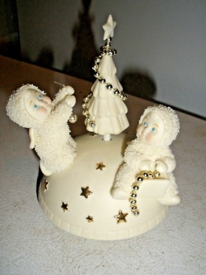 Dept 56 Snowbabies Music Box Sledding, Decorating "Oh Christmas Tree ...