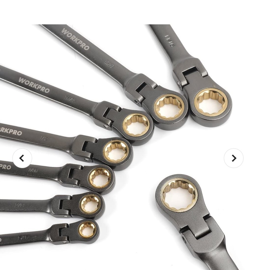 WORKPRO Metric 8-piece Flex-Head Ratcheting Combination Wrench Set ...