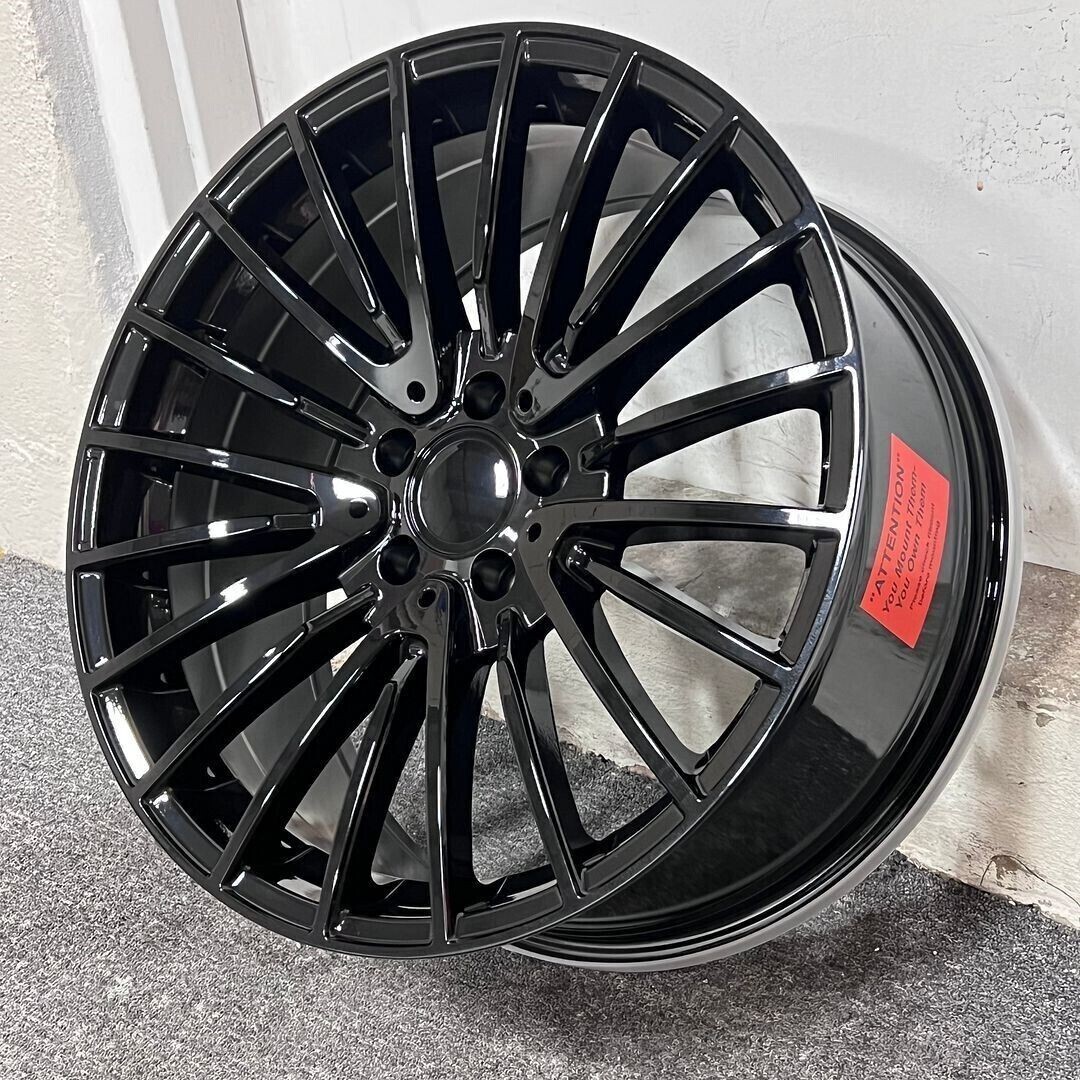 20x9.5 Black Machin S63v AMG Rims Wheel Mercedes Benz C300 S550 GLE ...