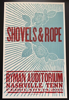 SHOVELS & ROPE HATCH SHOW PRINT POSTER RYMAN AUDITORIUM 2.14.2015 ...