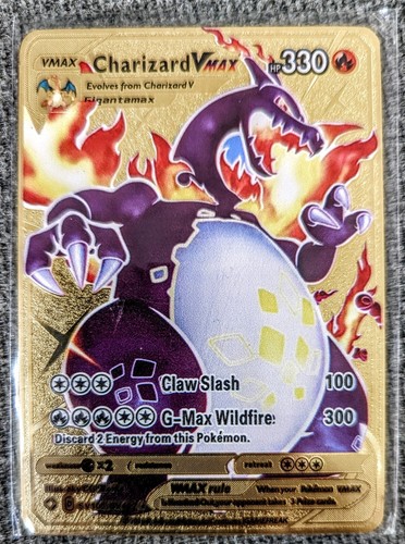 Pokémon Gold/Metal Card Charizard VMAX SV107/SV122 Rare | eBay