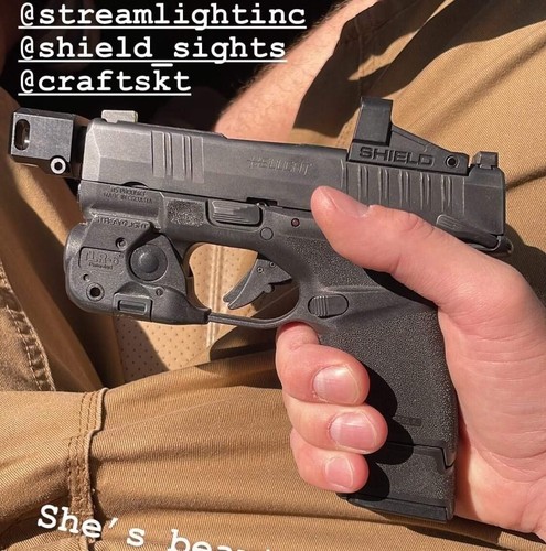 9mm 1/2x28 TPI Muzzle Brake Compensator Ano Black Alum For Springfield ...