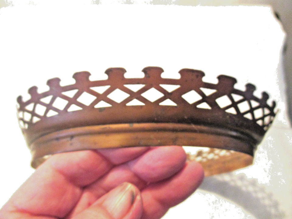 BRASS HANGING OIL LAMP SHADE CROWN RING | eBay