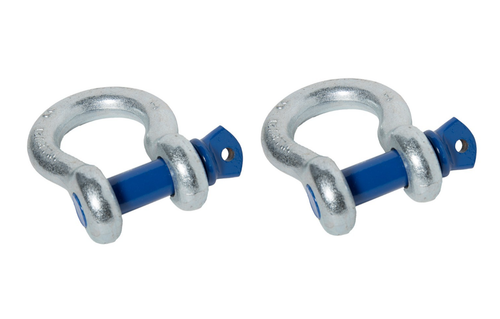 2x 1" D Ring Galv Bow Shackle Screw Pin Blue Clevis Rigging Towing WLL ...
