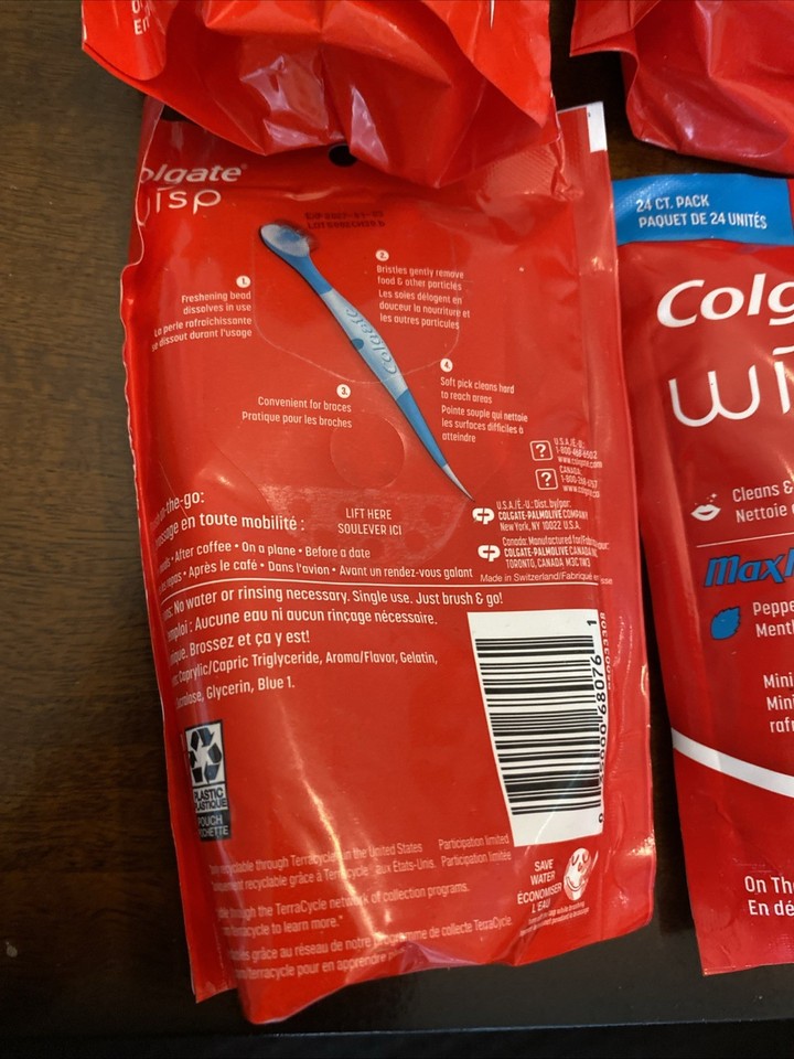 96 Colgate Wisp Max Fresh Mini Toothbrushes Peppermint 24 PER PACK ...