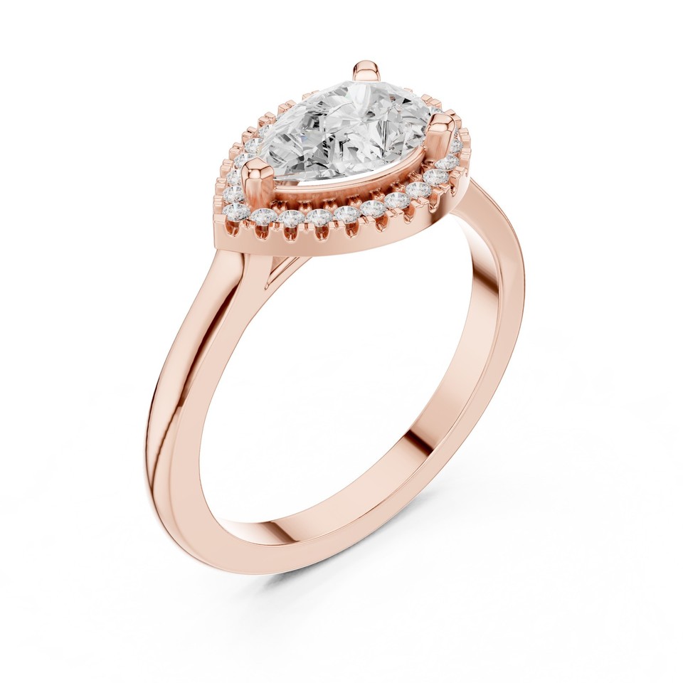 1 Ct Pear Cut Dazzling Diamond Ring ? Bridal Engagement Jewelry 925 ...