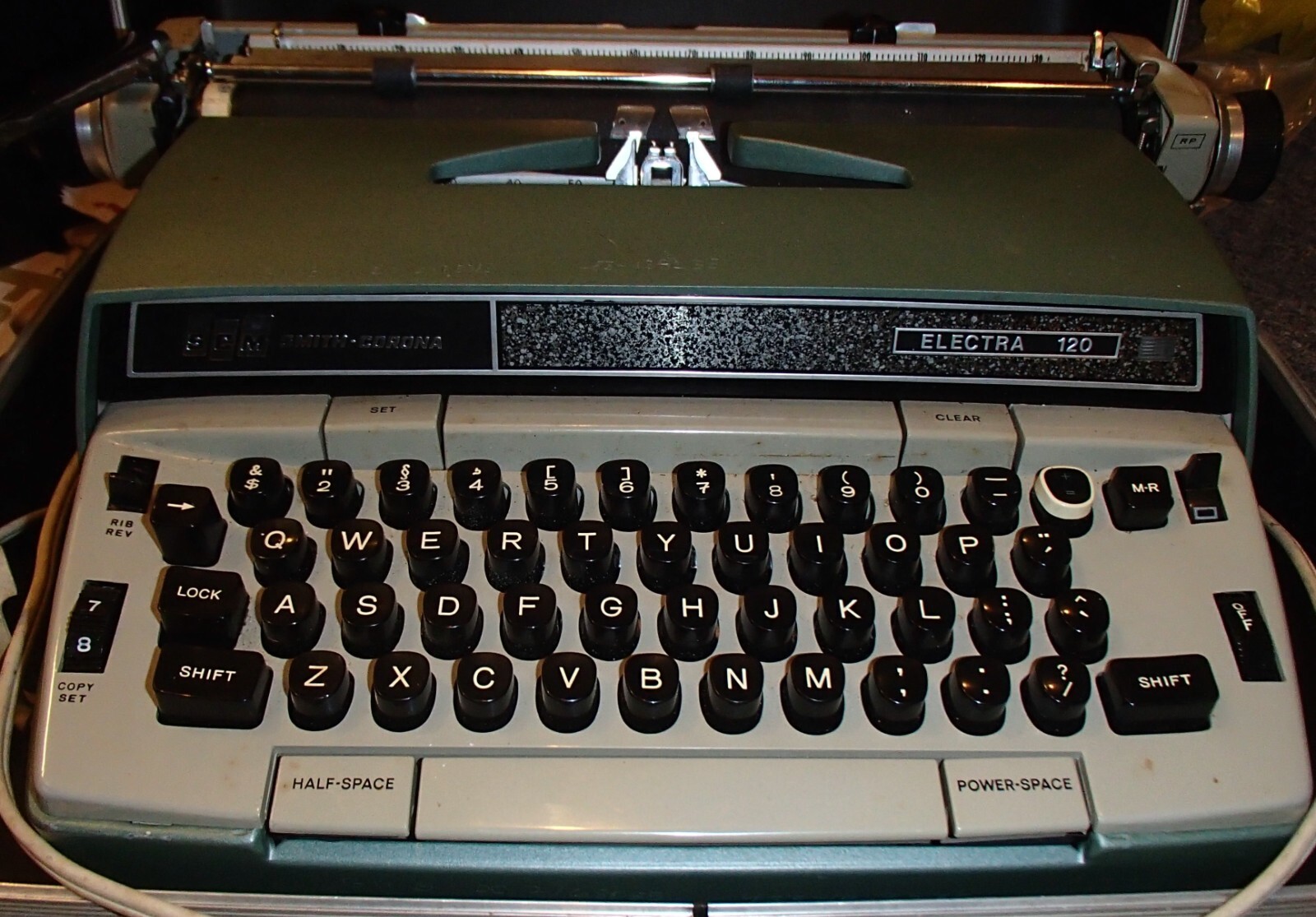 Smith-Corona Electra 120 Vtg Electric Metallic Green Typewriter with ...